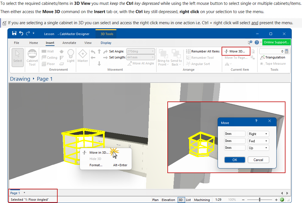 Move 3D dialog
